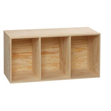 Smal reol i fyr - med 3 rum - Reoler i ubehandlet fyrretræ - Aage Bruun ...