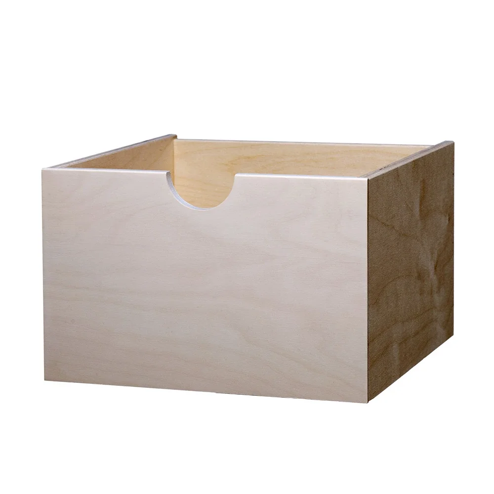 Stor skuffe med udskæring » Hvidbejdset birk | Aabs.dk